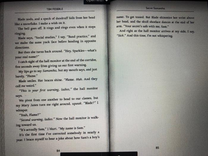 i have to read short story Secret Samantha by Tim | Chegg.com