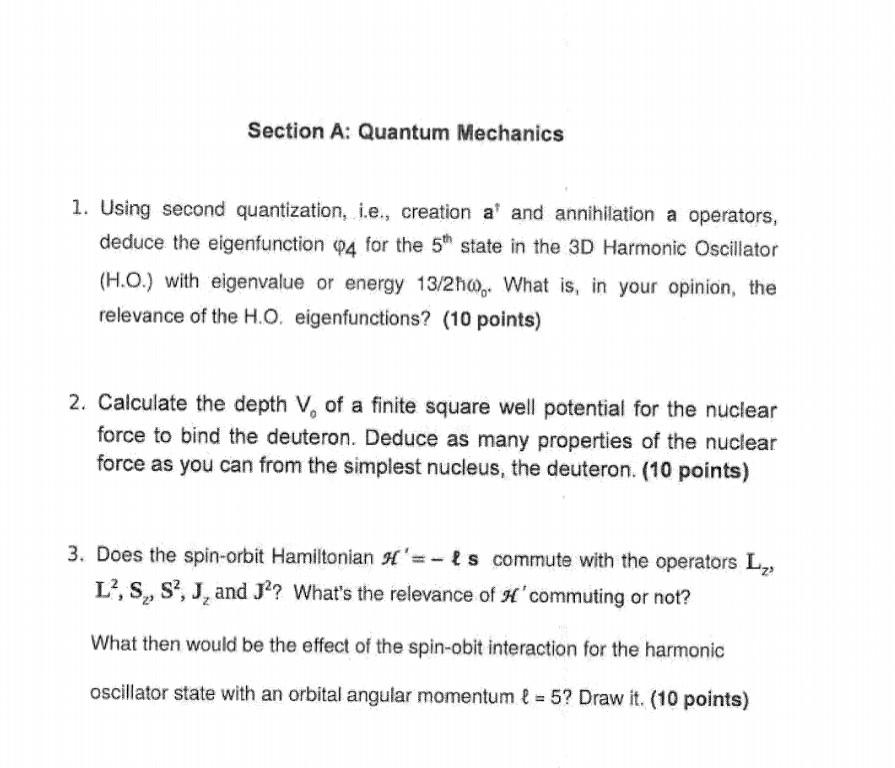 Solved 1. Using second quantization, i.e., creation a' and | Chegg.com