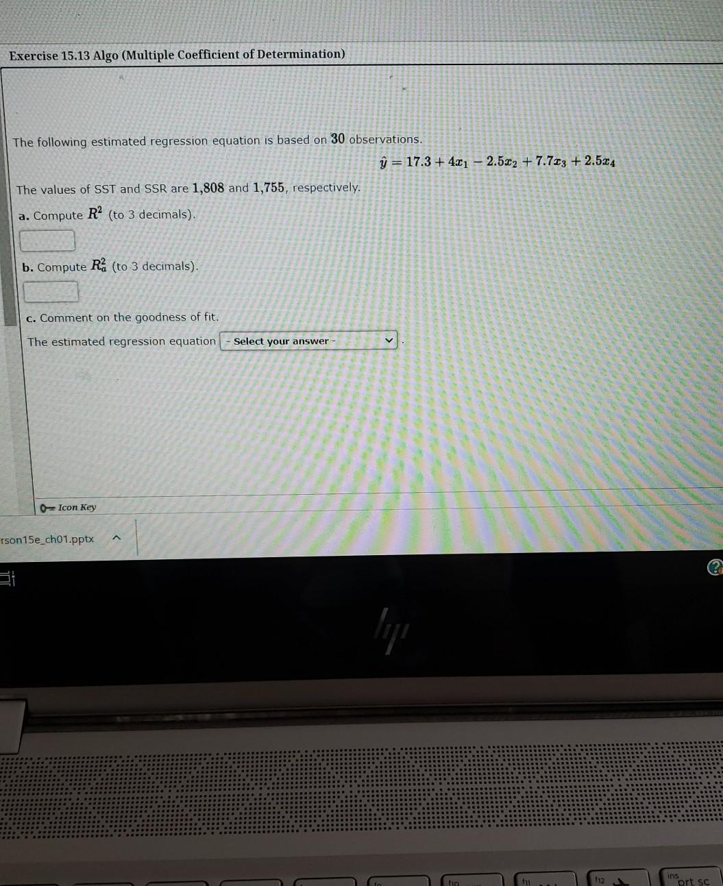 Solved Exercise 15.13 Algo (Multiple Coefficient of | Chegg.com