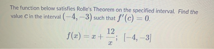Solved The function given below satisfies the Mean Value | Chegg.com