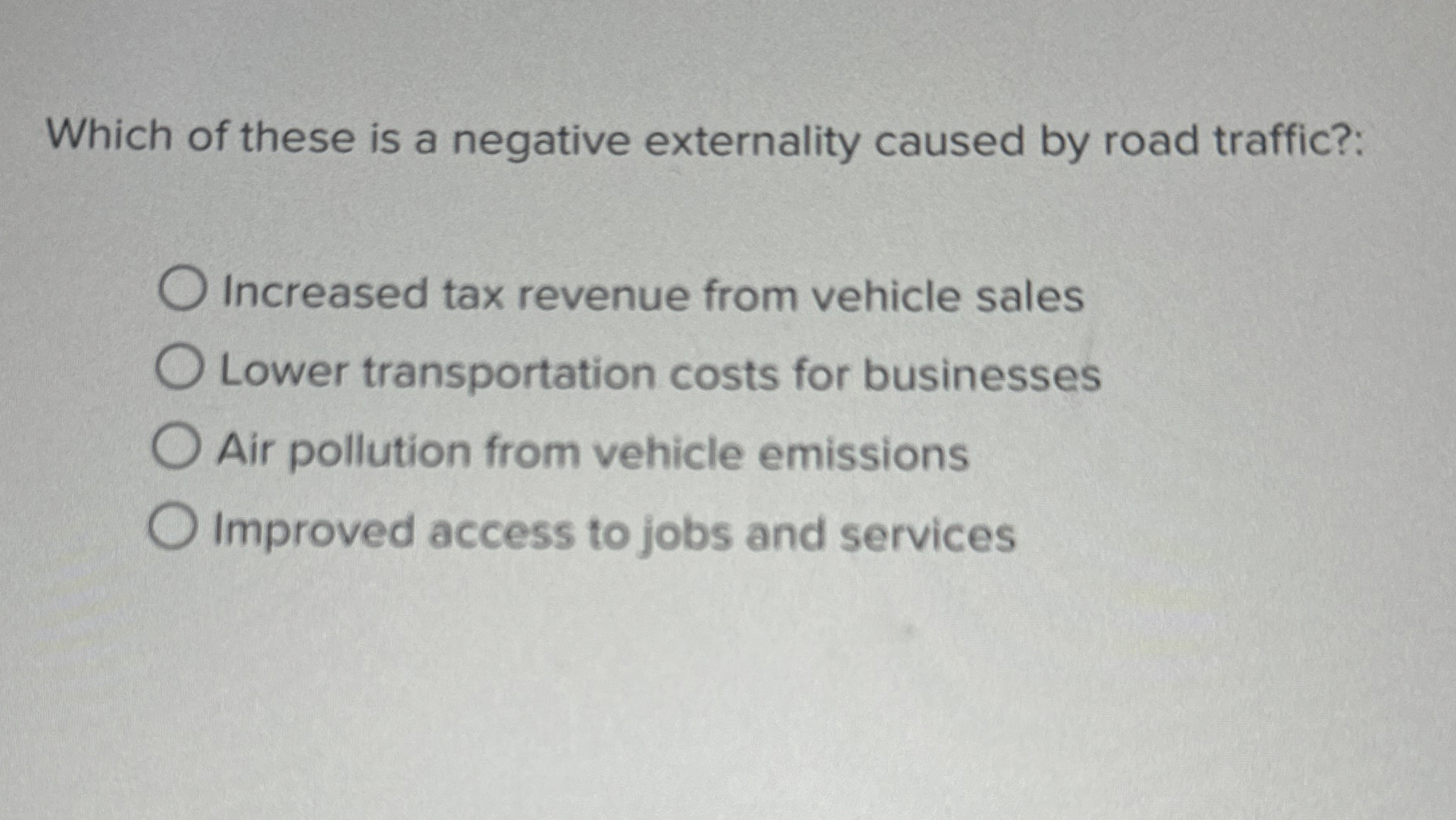 Solved Which of these is a negative externality caused by | Chegg.com