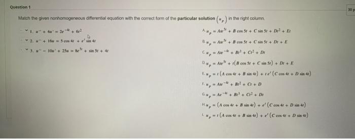 Solved a′′+4a2=2e−4+6r2 Aup=Ae55+Bcos5t+Csin5t+Br2+Er 2. | Chegg.com