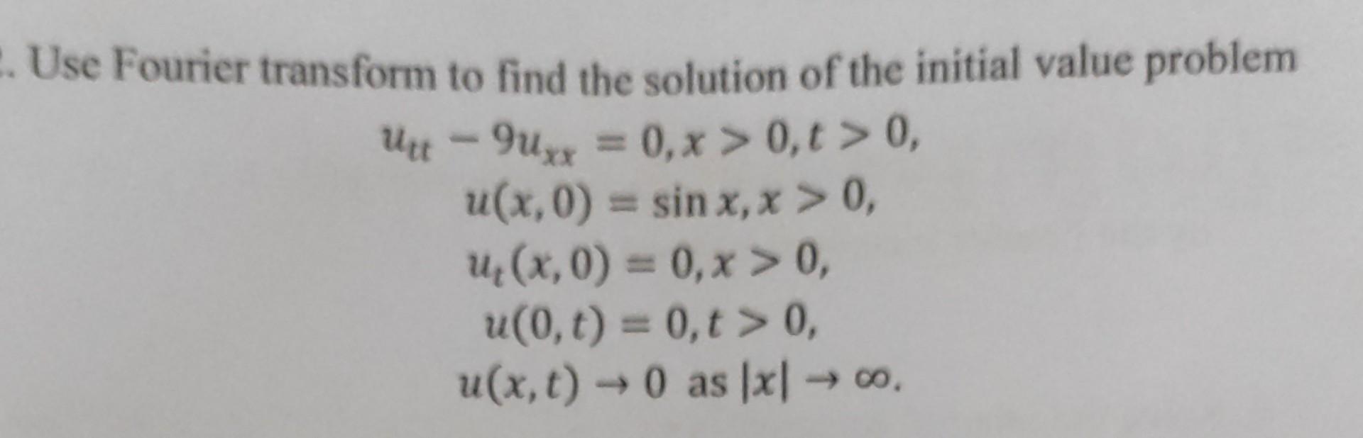 Solved Use Fourier transform to find the solution of the | Chegg.com
