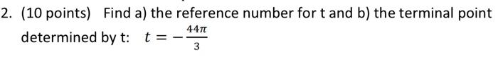 Solved 2. (10 points) Find a) the reference number for t and | Chegg.com