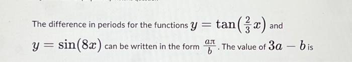 Solved The difference in periods for the functions y = y = | Chegg.com