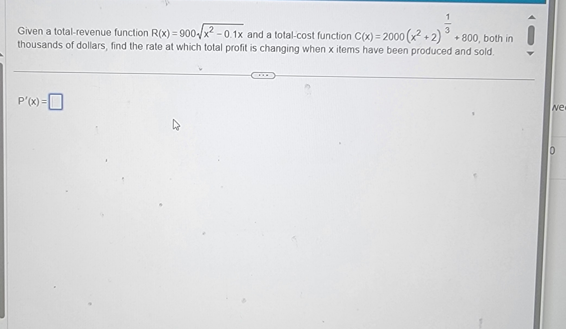 Solved Given a total-revenue function R(x)=900x2-0.1x2 ﻿and | Chegg.com