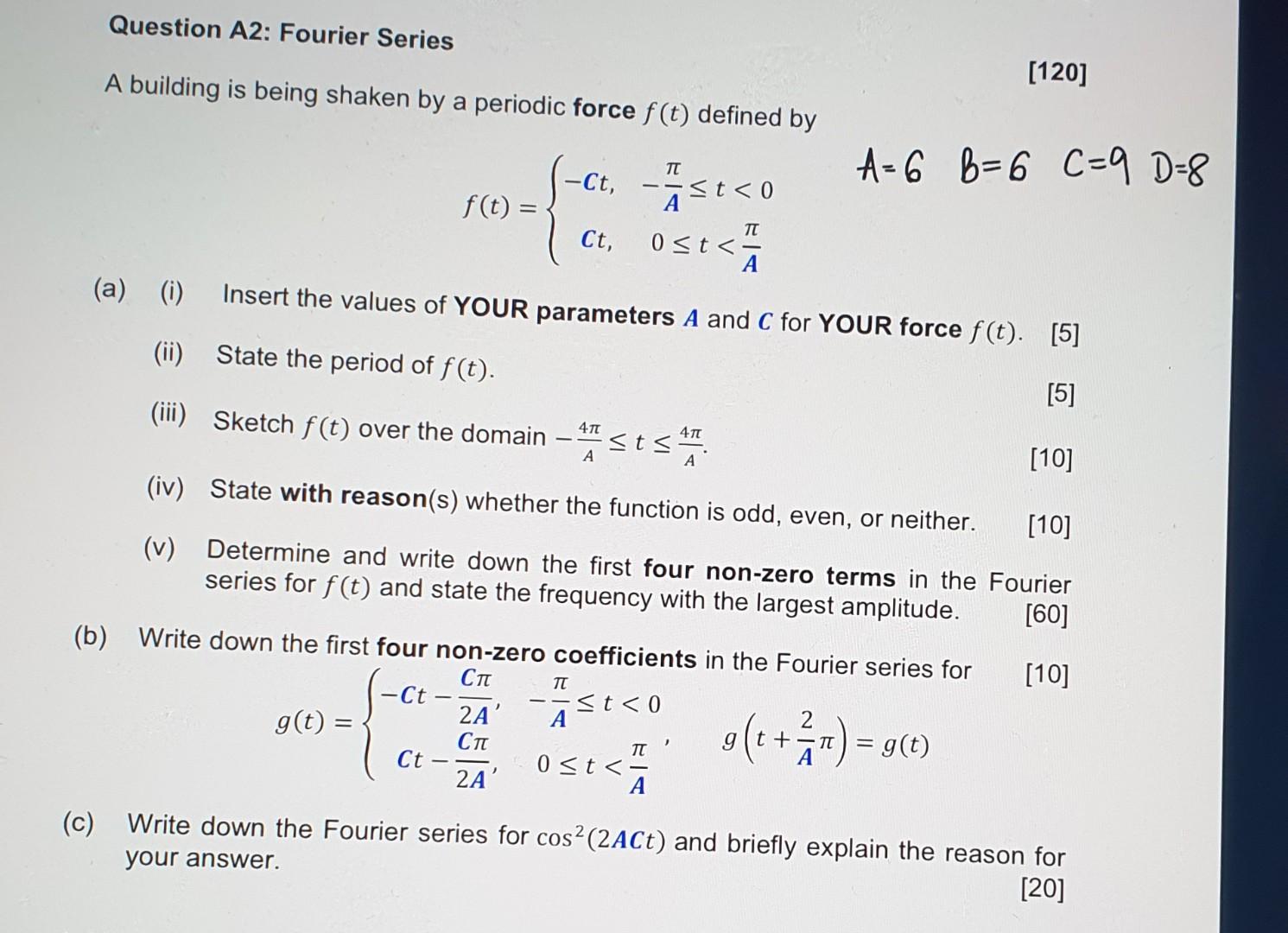 Solved Question A2: Fourier Series A building is being | Chegg.com