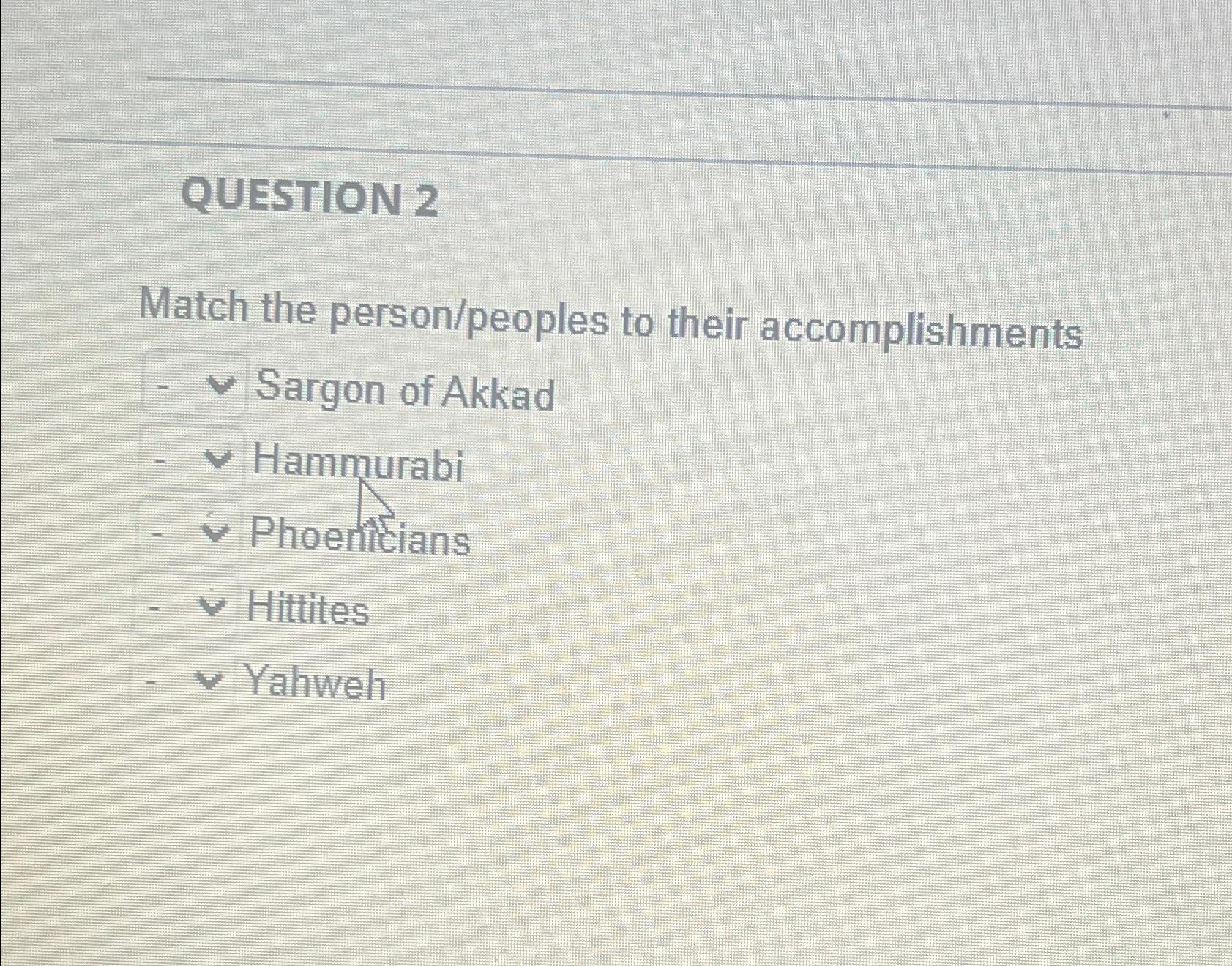 Solved QUESTION 2Match the person/peoples to their | Chegg.com
