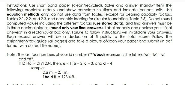 Solved Instructions: Use short bond paper (clean/recycled). | Chegg.com