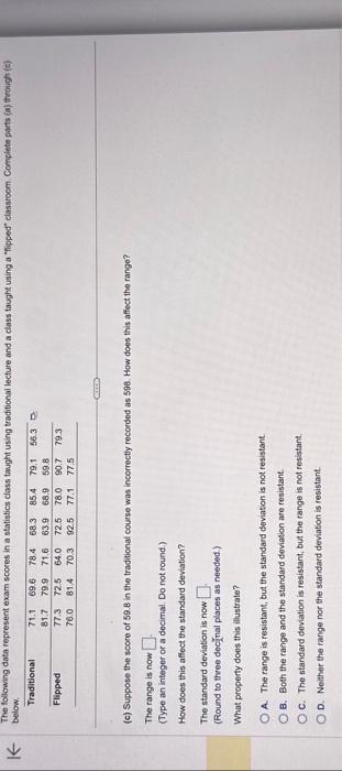 Solved (a) Which course has more dispersion in exarn scores | Chegg.com