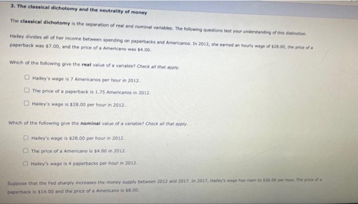 Solved The classical dichotomy is the separation of real and | Chegg.com