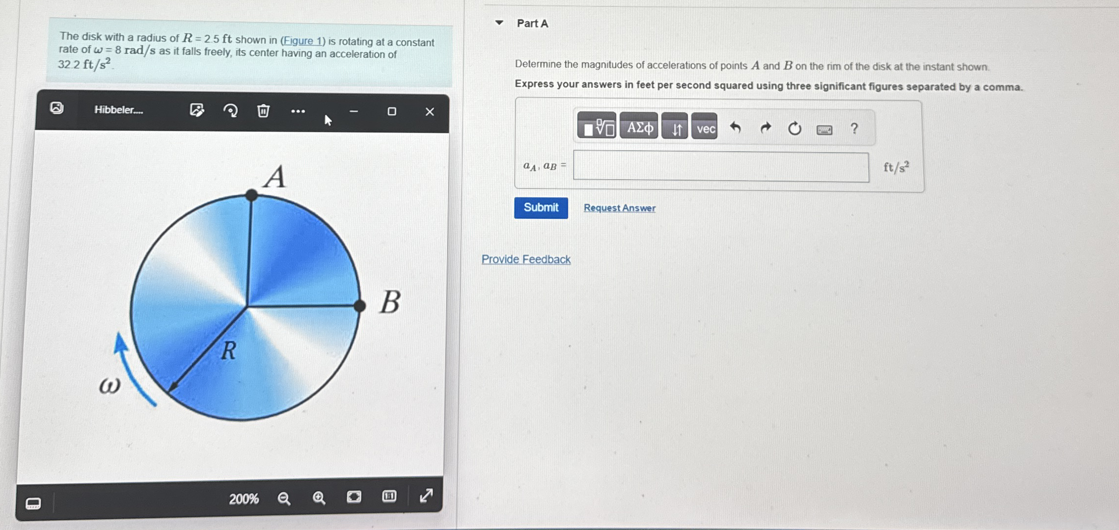 Solved The disk with a radius of R=25ft ﻿shown in (Figure 1) | Chegg.com
