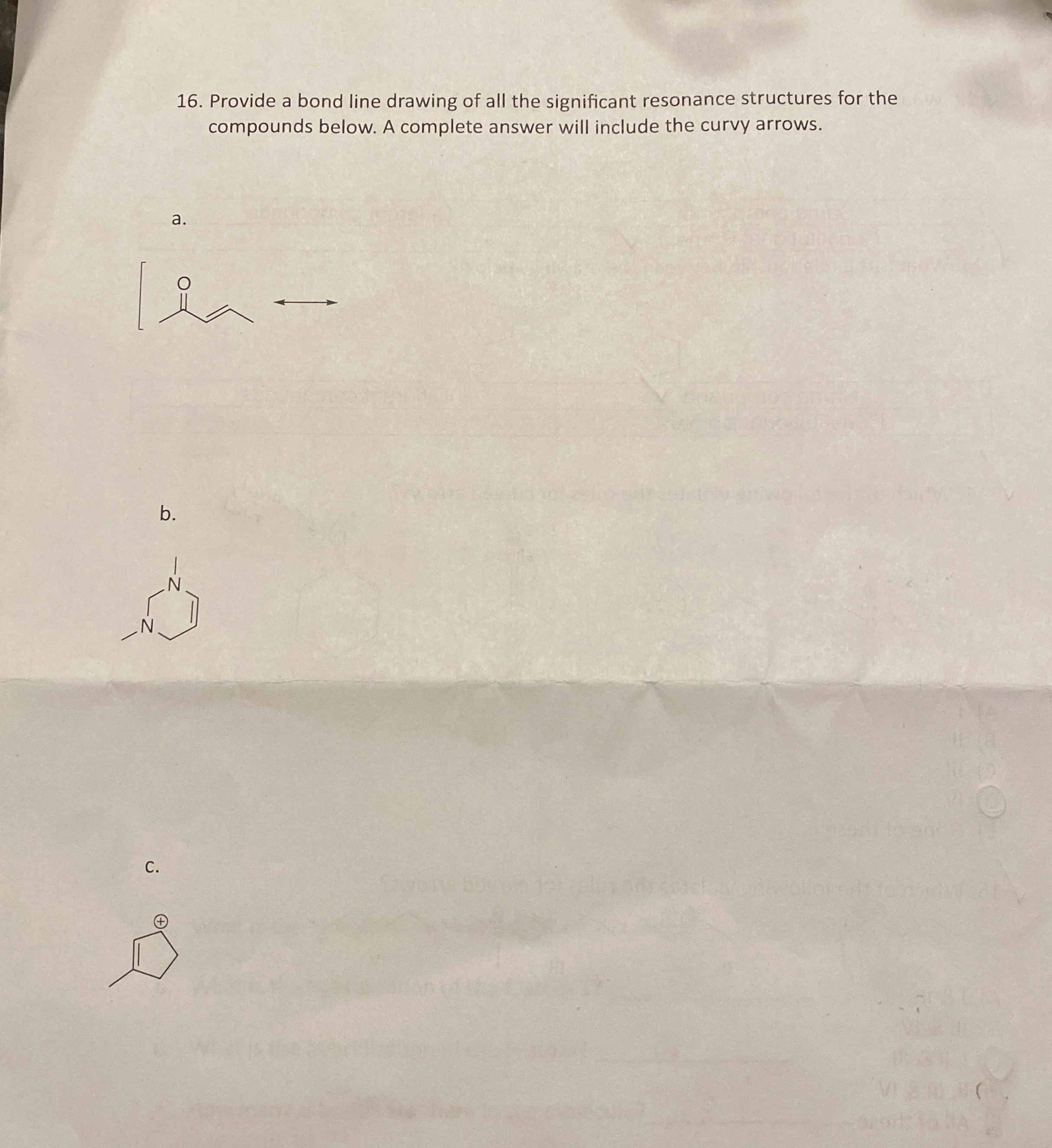 Solved Provide a bond line drawing of all the significant | Chegg.com