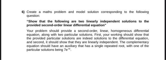Solved 6) Create a maths problem and model solution | Chegg.com
