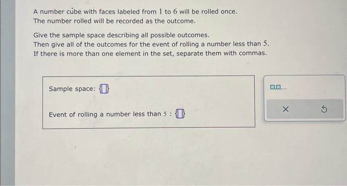 Solved A number củbe with faces labeled from 1 to 6 will be | Chegg.com