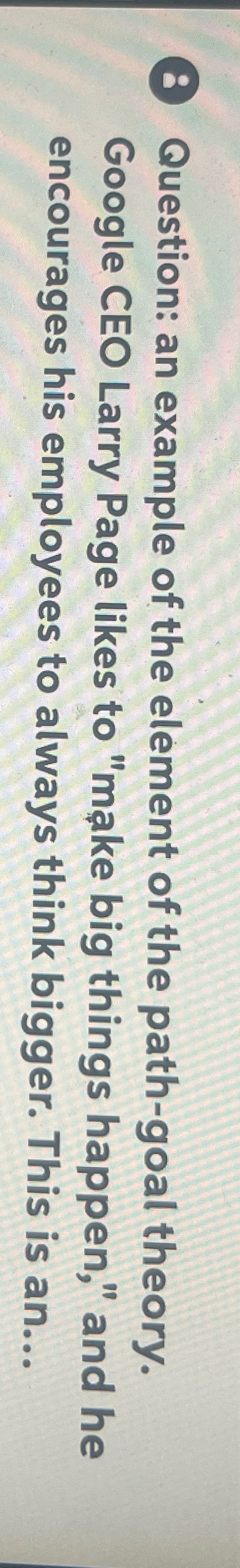 Solved 8 ﻿Question: an example of the element of the | Chegg.com