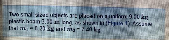 Solved Two small-sized objects are placed on a uniform 9.00 | Chegg.com