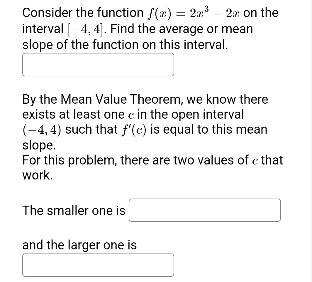 Solved Consider the function f(x)=2x3-2x ﻿on the interval | Chegg.com