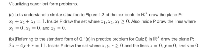 Solved Visualizing canonical form problems. (a) Lets | Chegg.com