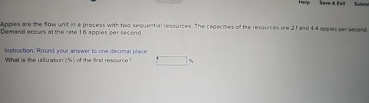 Solved Apples are the flow unit in a process with two | Chegg.com
