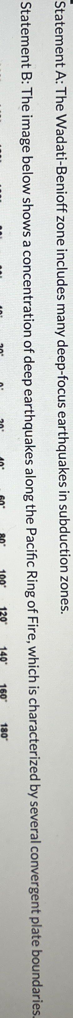 Solved Statement A: The Wadati-Benioff zone includes many | Chegg.com