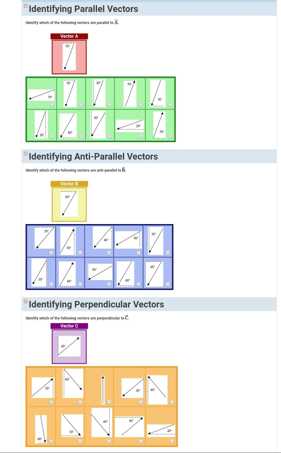 Solved Identifying Parallel Vectors Identify which of the | Chegg.com