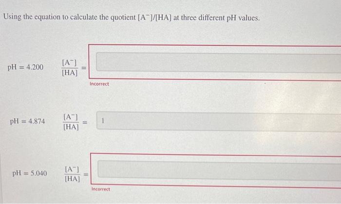Solved Using the equation to calculate the quotient | Chegg.com