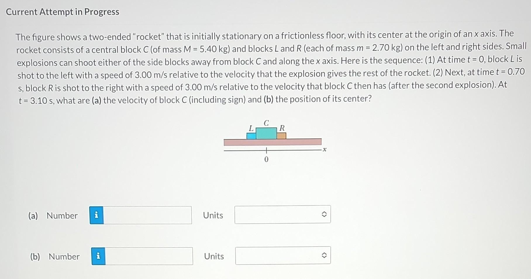 Solved The figure shows a two-ended "rocket" that is | Chegg.com
