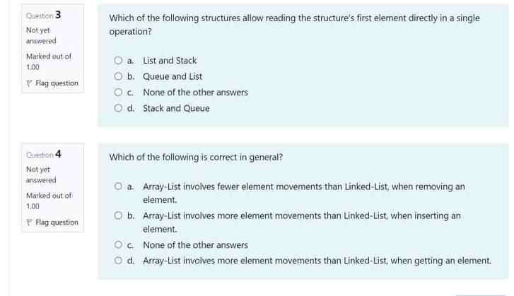 Solved Question 1 Which of the following is correct? Not yet | Chegg.com