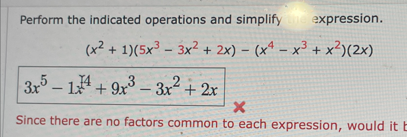 Solved Perform the indicated operations and simplify | Chegg.com