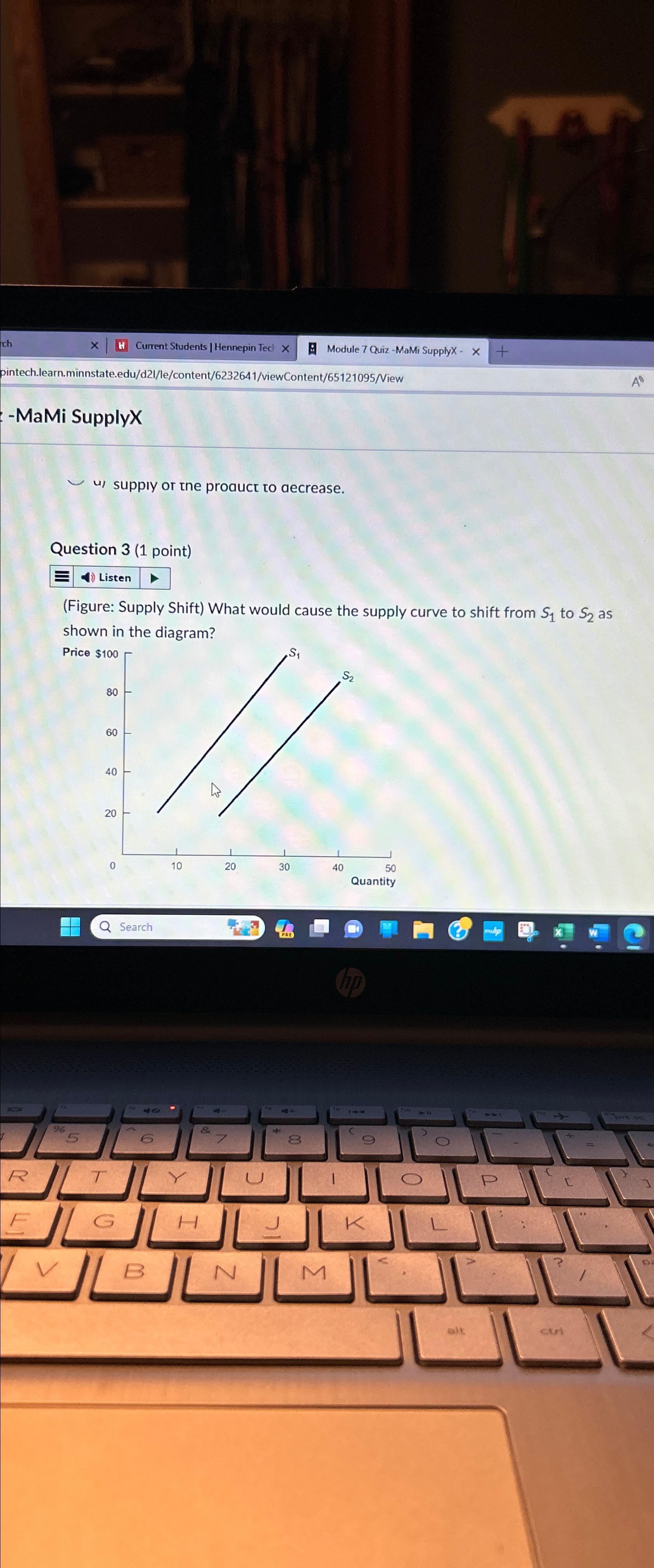 Solved -MaMi SupplyX ﻿us supply or the proauct to | Chegg.com