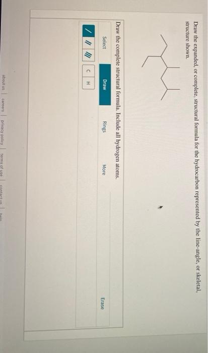 Solved Draw the expanded, or complete, structural formula | Chegg.com