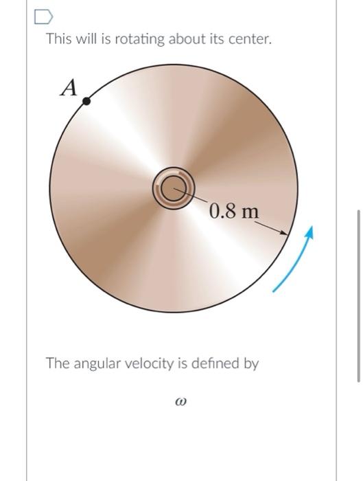 Solved This will is rotating about its center. The angular | Chegg.com