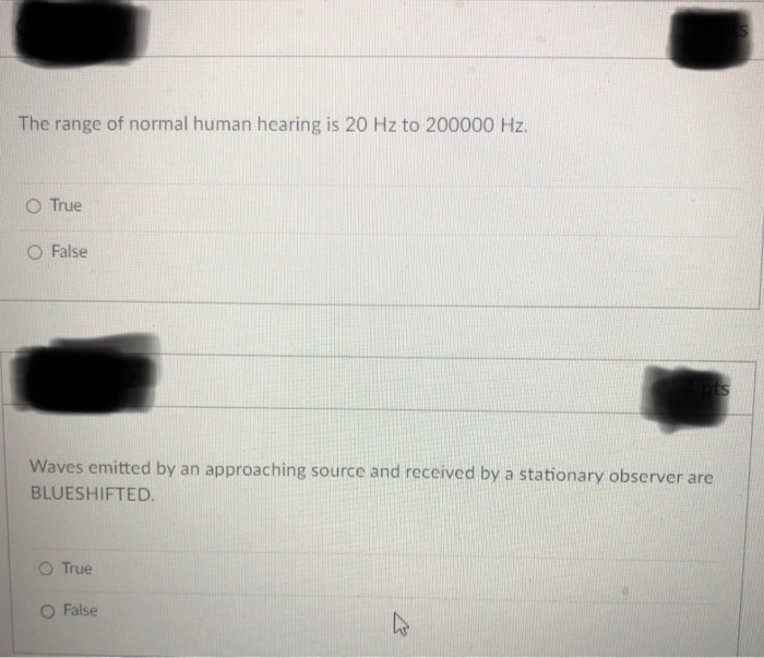 Solved The range of normal human hearing is 20 Hz to 200000 | Chegg.com