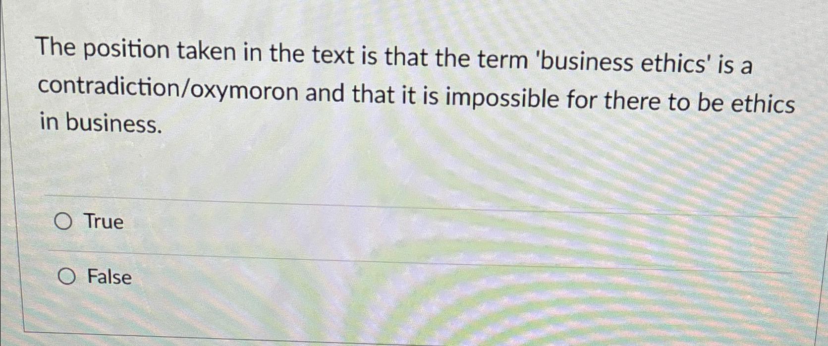 Solved The position taken in the text is that the term | Chegg.com