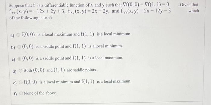 Solved Suppose That F Is A Differentiable Function Of X And
