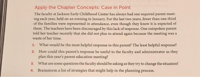 Solved Apply the Chapter Concepts: Case in Point The faculty | Chegg.com
