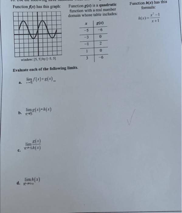 Solved 16. Use the following three functions when answering | Chegg.com