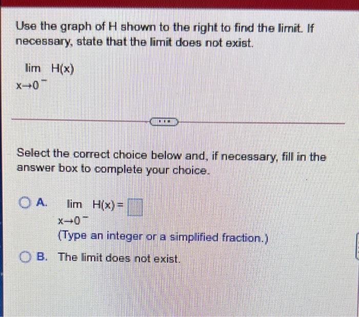 Solved Use the graph of H shown to the right to find the | Chegg.com