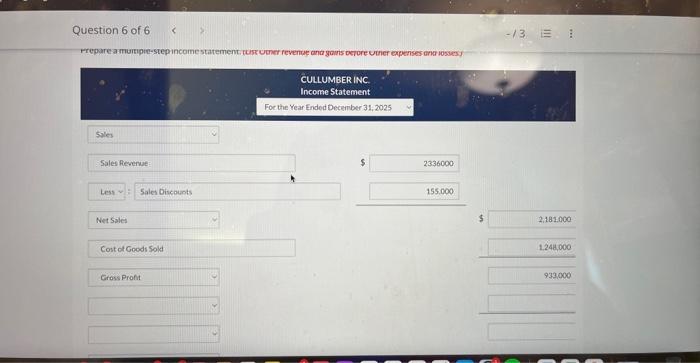 Solved Current Attempt in Progress In its income statement | Chegg.com