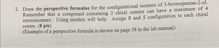 Solved 2. Draw the perspective formulas for the | Chegg.com