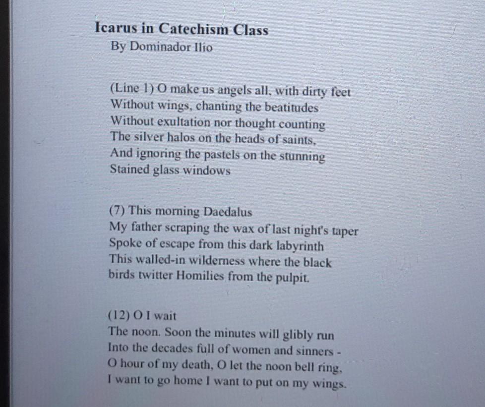 1. the poem is: a. lyric b. dramatic c. narrative d. | Chegg.com