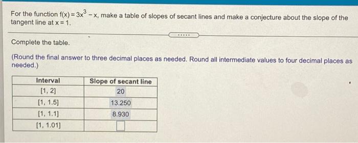 Solved For the function f(x) = 3x - x, make a table of | Chegg.com