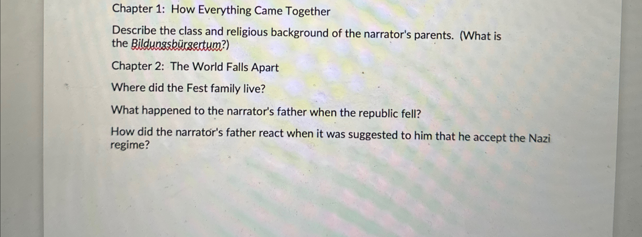 Solved Chapter 1: How Everything Came TogetherDescribe the | Chegg.com