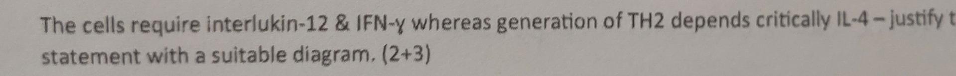 Solved The cells require interlukin-12 ﻿& IFN-y whereas | Chegg.com