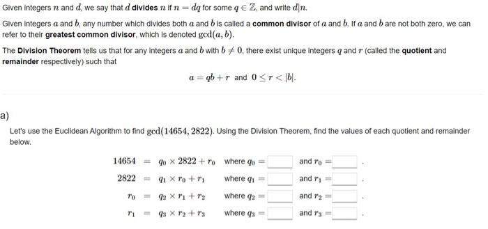 Solved Given integers n and d, we say that d divides n if | Chegg.com