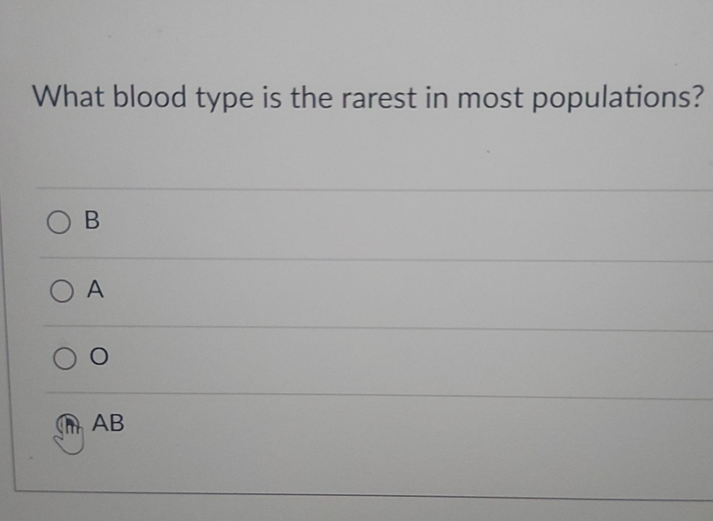 Solved What blood type is the rarest in most | Chegg.com