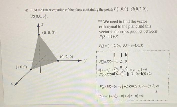 Solved Equation of a Plane The plane containing the point | Chegg.com