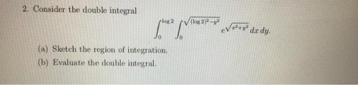 Solved 2. Consider the double integral log2 (log 2)2 -> /** | Chegg.com