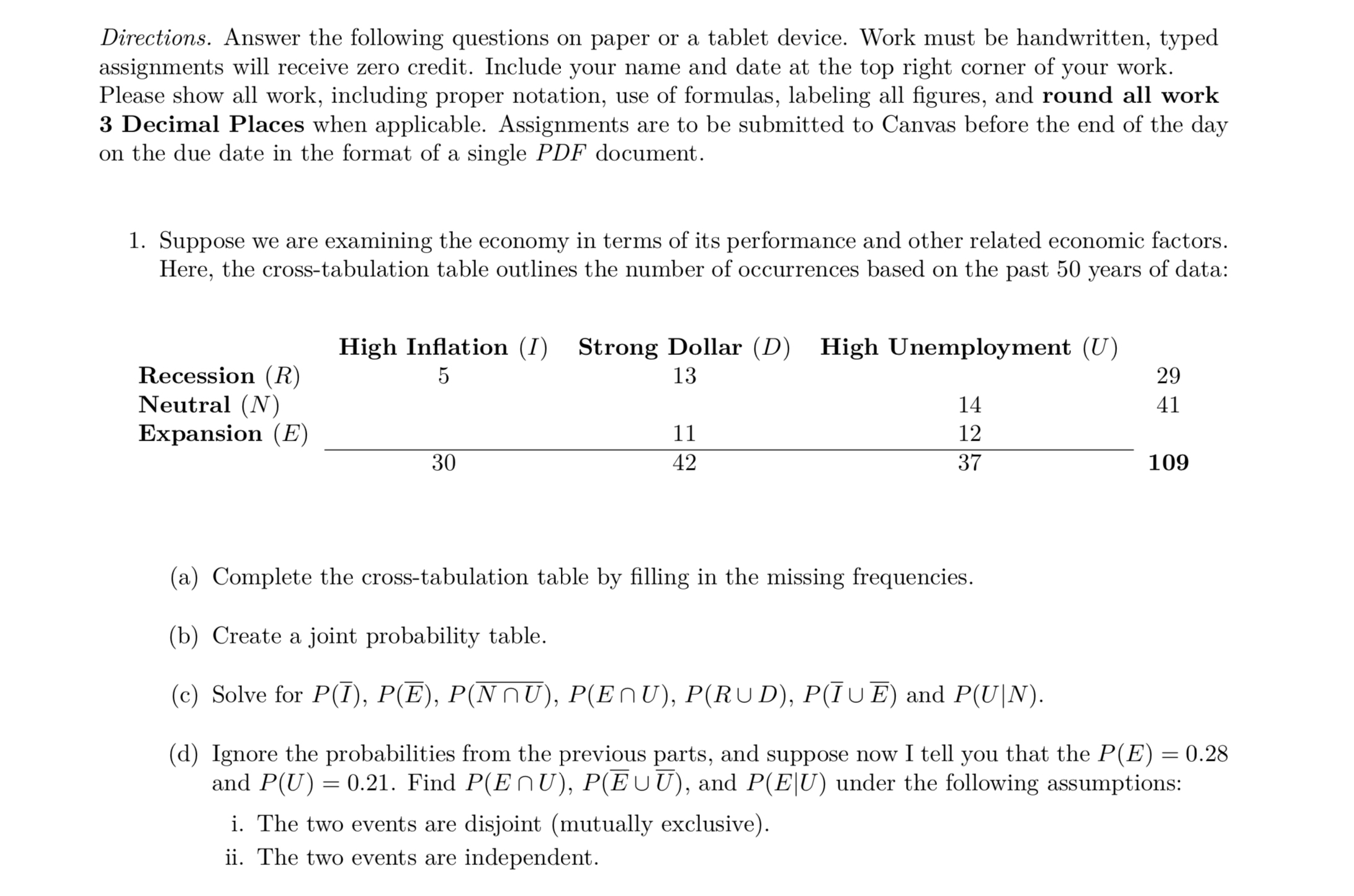 Solved Directions. Answer the following questions on paper | Chegg.com